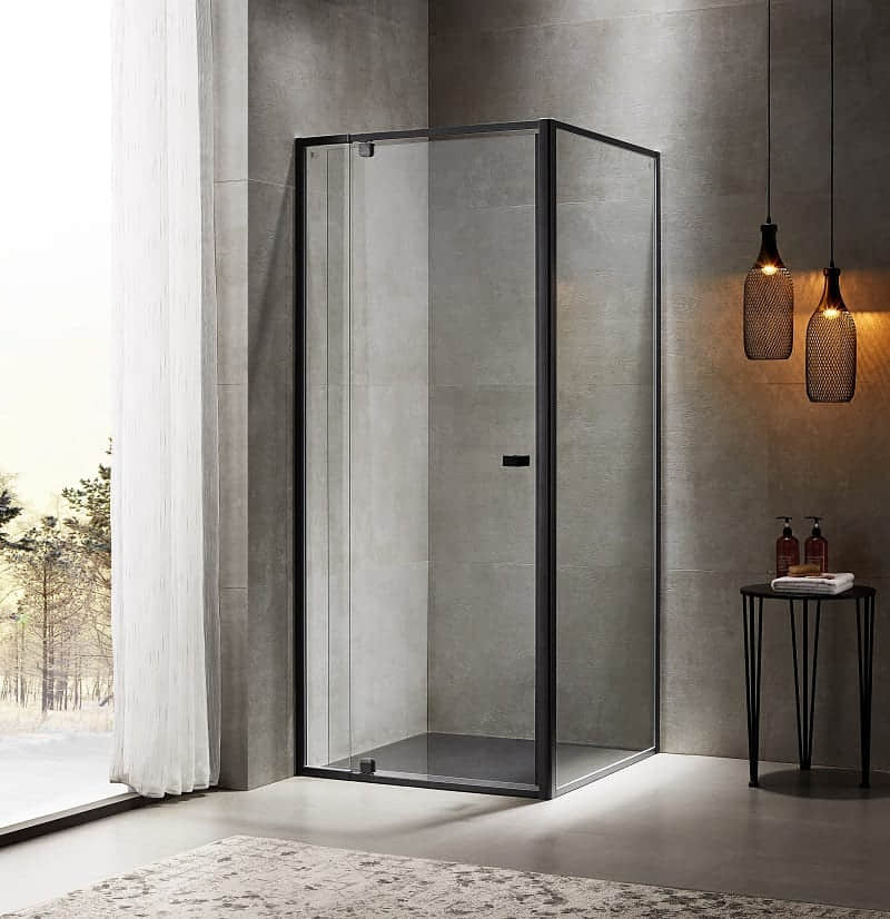 Shower Box Safety Glass Matte Black Frame GF10BB - Jerry Kitchen & Bath Ltd