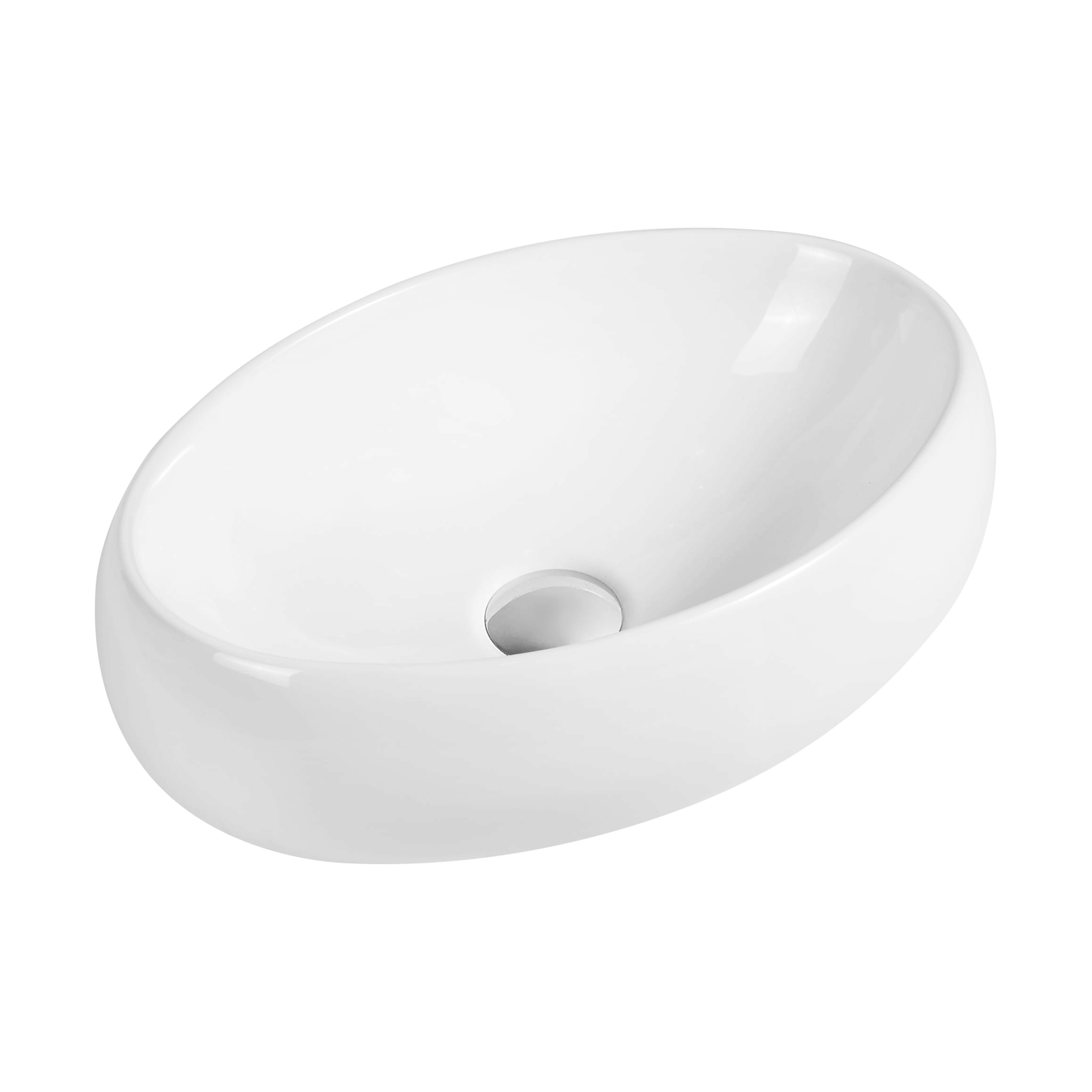 490*340*145mm Above Counter Oval White Ceramic Basin Counter Top Wash ...