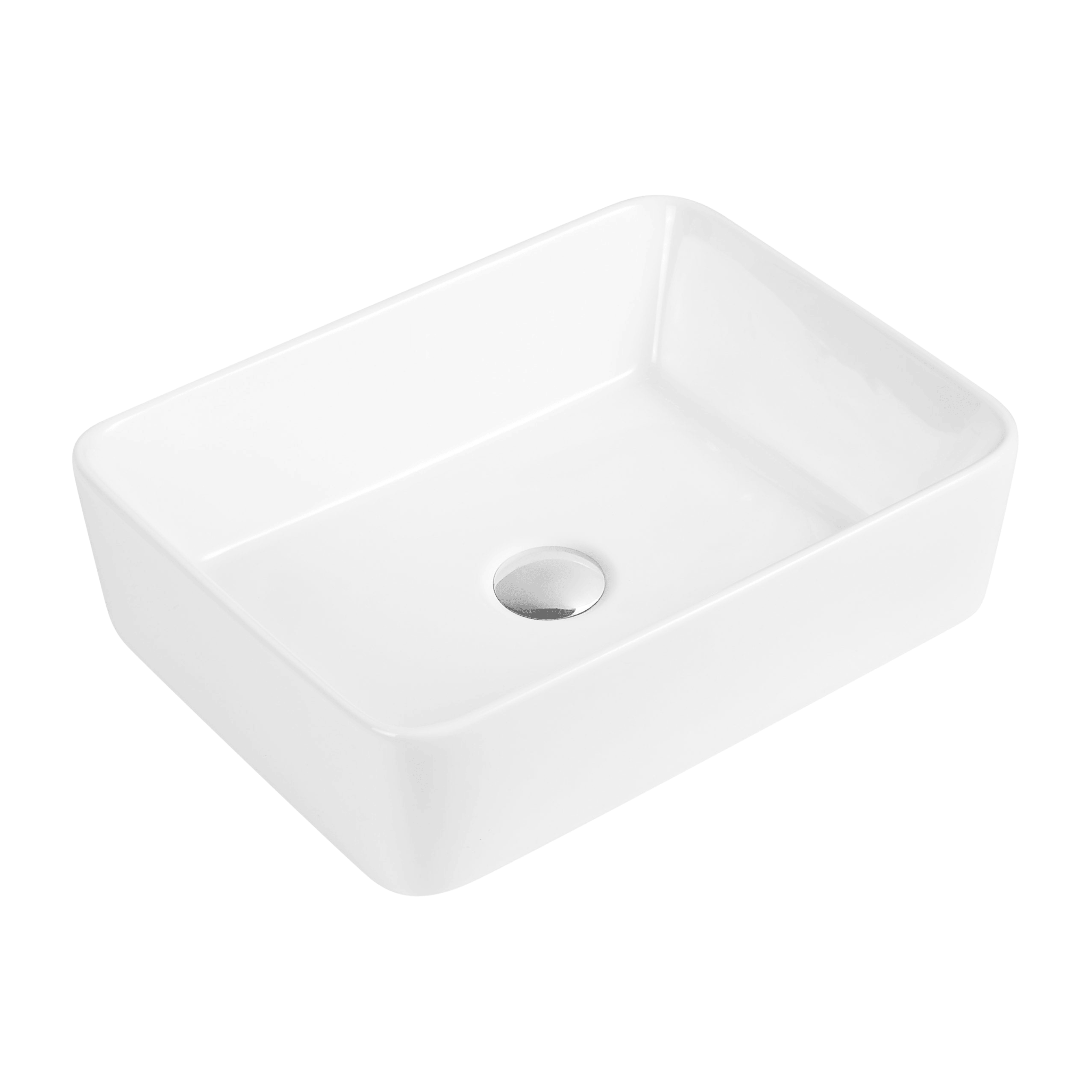 480*370*130mm Above Counter Rectangle White Ceramic Basin Counter Top ...