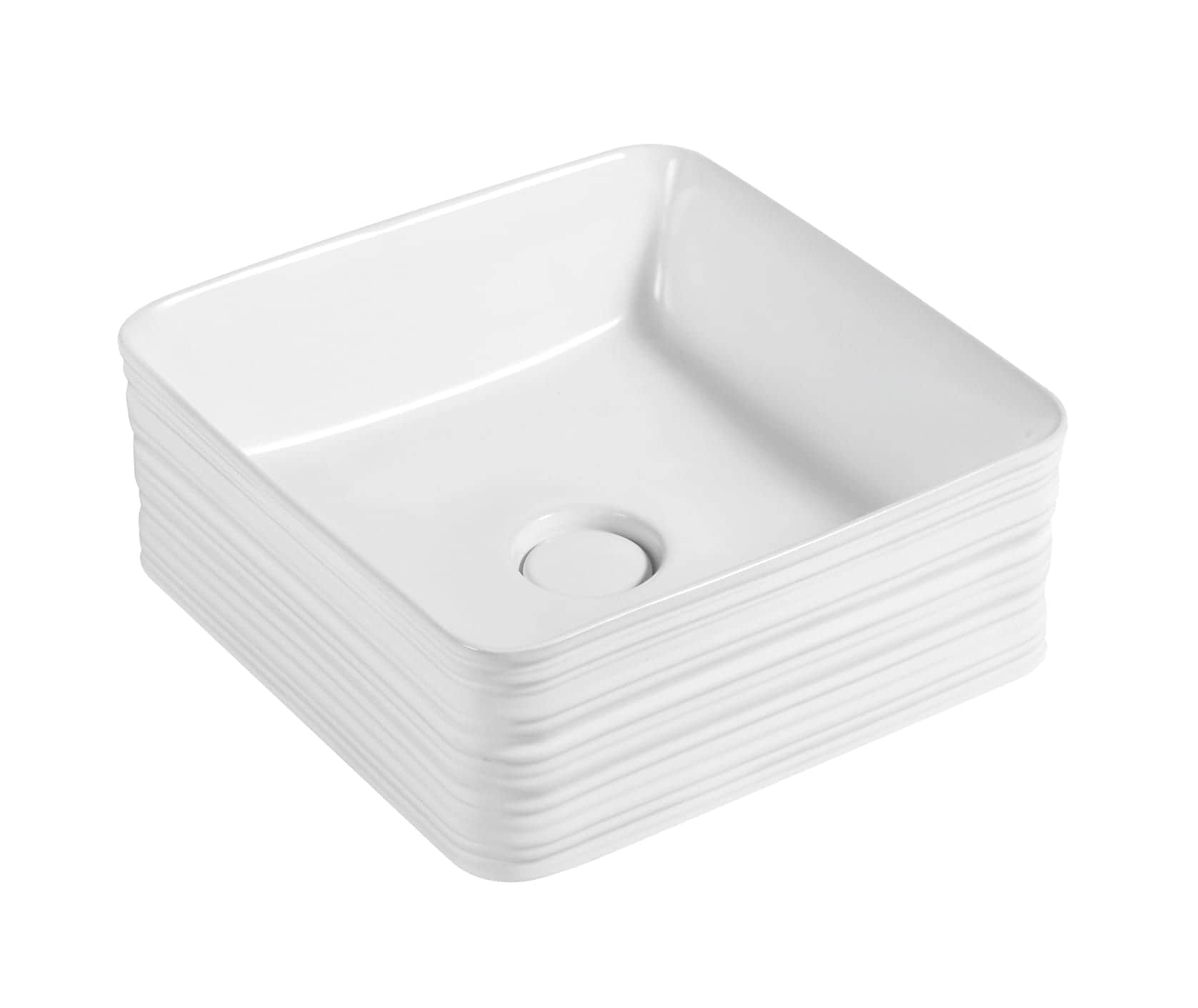 White Square Countertop Basin 395*395*150mm - Ceramic-346B - Jerry ...