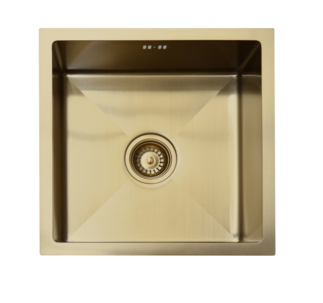 Luxury Single Bowl Kitchen Sink 450x450mm - Gold - JSG1818 - Jerry ...